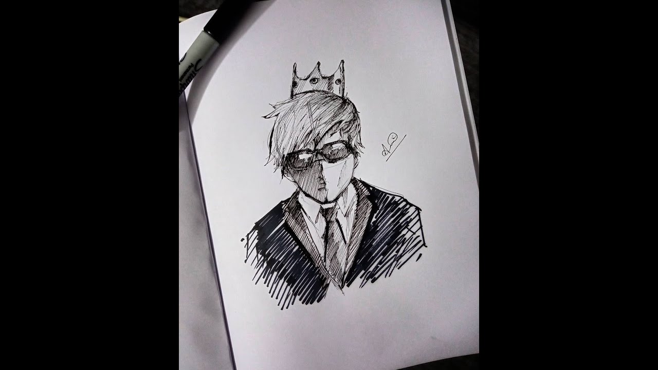 Drawing Ranboo | Dream SMP Fan Art | #shorts