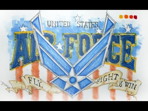 Military Series: United States Air Force Logo Time-Lapse Drawing