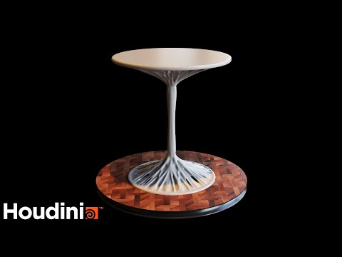 Mini Organic Table - soft details, made in Houdini for CNC and 3D Printing, #cnc #3d_printing