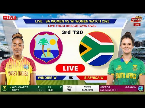 🔴 Live : South Africa Women vs Windies Women 3rd T20 Today 2025 | Sa w vs Wi w T20 Live | Commentary