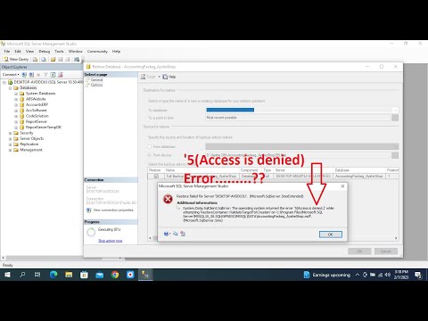how to solve SQL database restore (Access is Denied) Error Just One Minute Solve