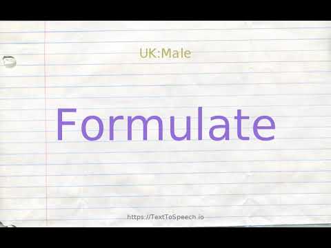 How to pronounce formulate