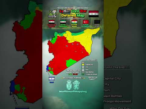 Syrian Civil War Detailed Map #shorts #map #syria #civilwar #war