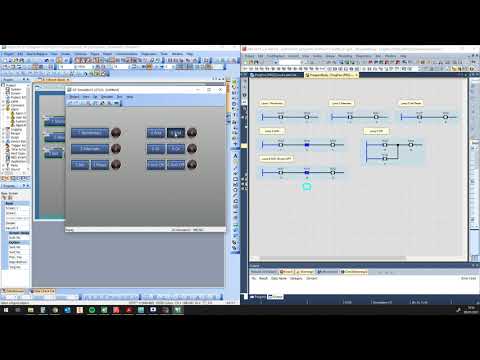 GT Designer 3 simulation and GX works 3 Simulation with basic push button and lamp circuit