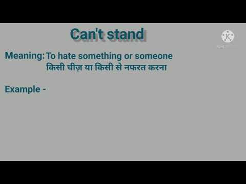 Phrase - can't stand, which means to hate someone or something. #english #can'tstand #phrases #yt