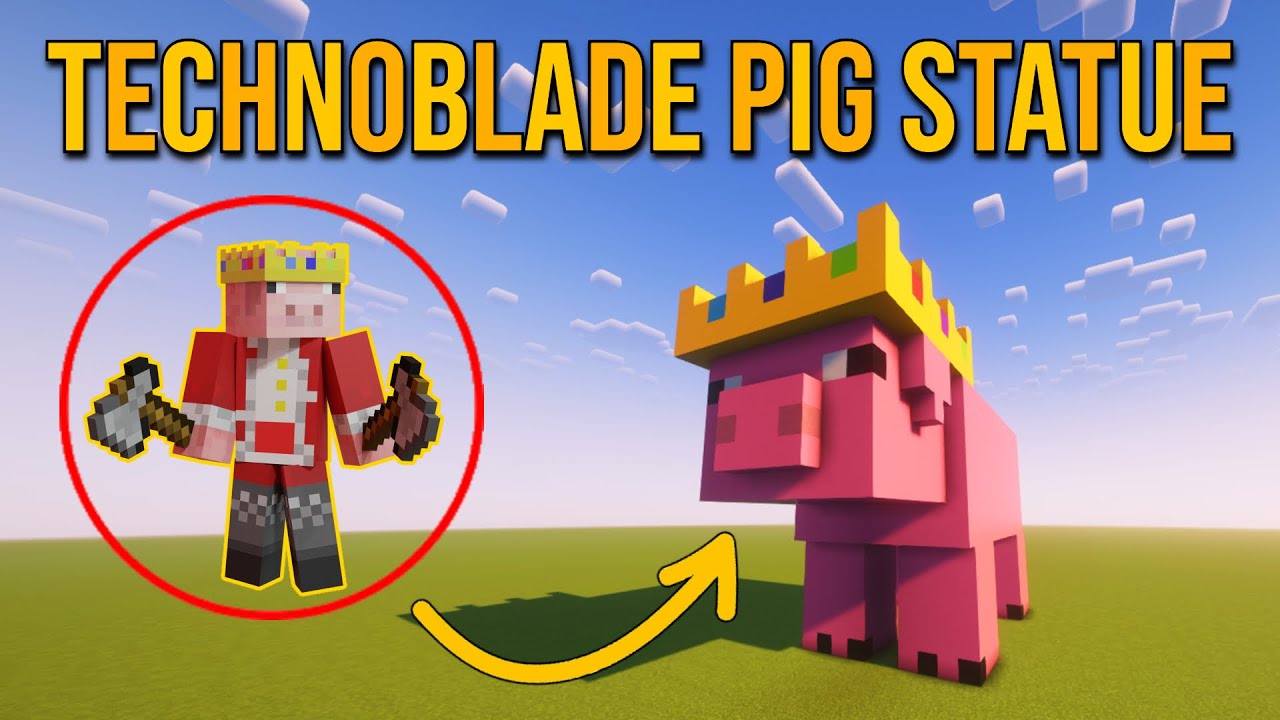 Technoblade Pig Statue! (Minecraft Build Tutorial)