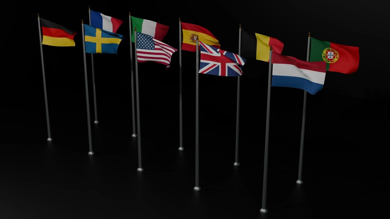 Flag 3D Model - Realistic Pole & Fabric