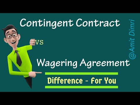 Contingent Contract and Wagering Agreement - Difference #contractact1872 #soldu #bcom #law
