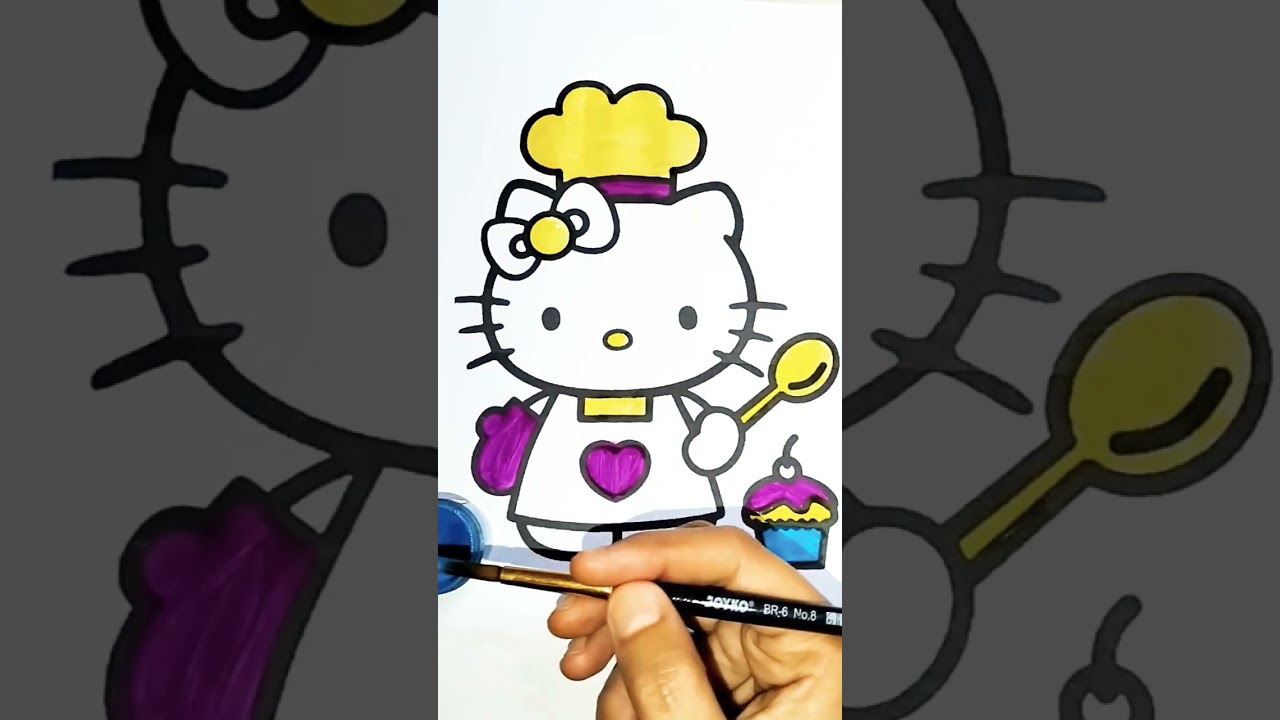 mewarnai gambar hello kitty