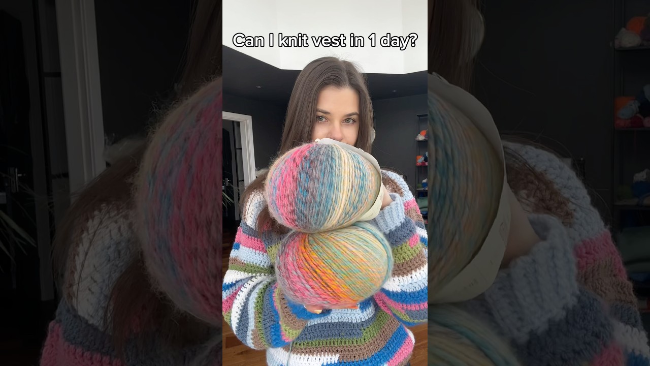 Knitting vest in one day🙃#crochet #knit #knitting #crocheter #crocheting #knitvest #knitter
