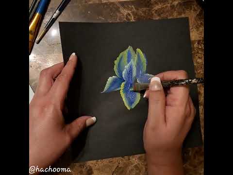 Quick & Easy: How To Paint An IRIS FLOWER w/ LEAVES /Acrylic Art Tutorial For BEGINNERS/ONE STROKE