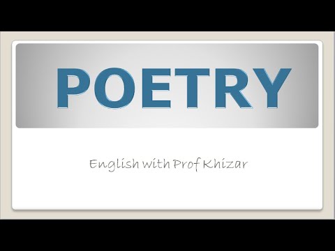 Poetry/Simple definition of Poetry/English with Prof Khizar