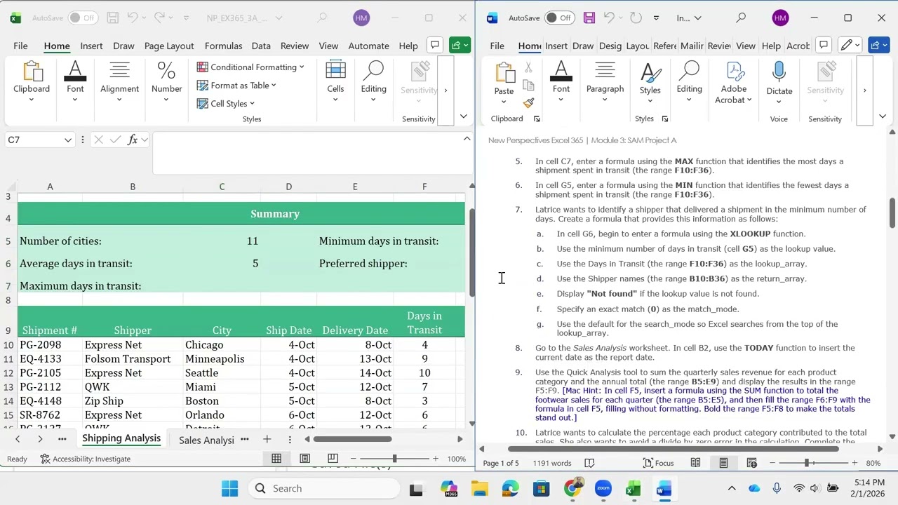 CIS1060 SAM Project 3