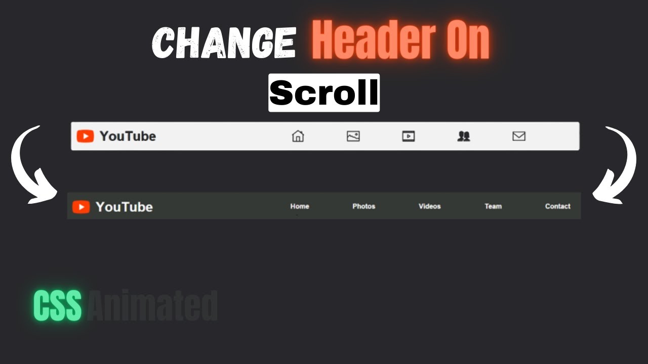 Change Website Header On Scroll | CSS Animation Using HTML CSS & JavaScript
