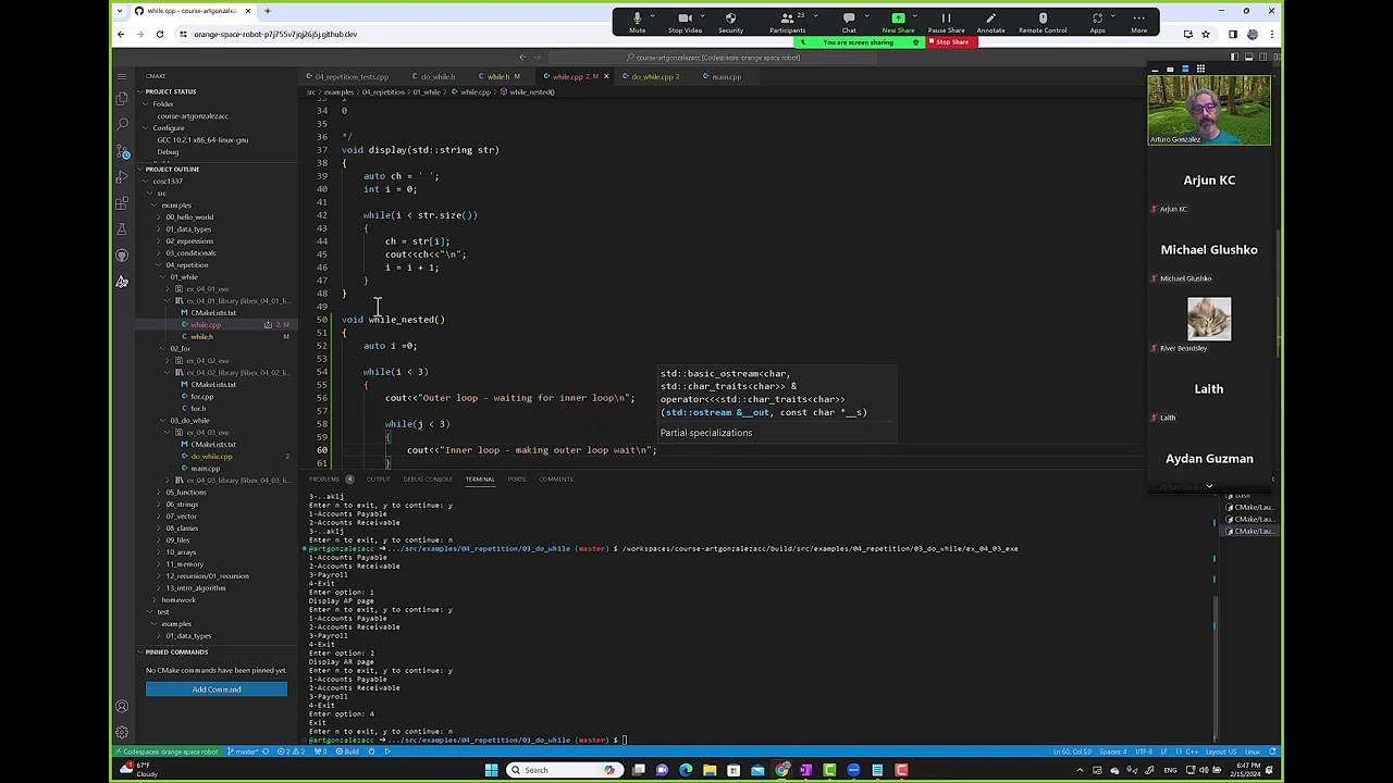 021524 COSC 1337 C++ basic nested while loop