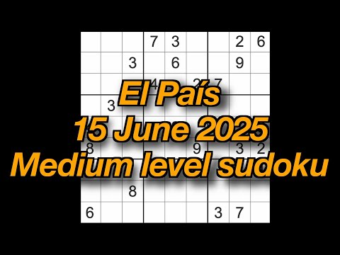 Sudoku solution – El País 15 June 2025 Medium level