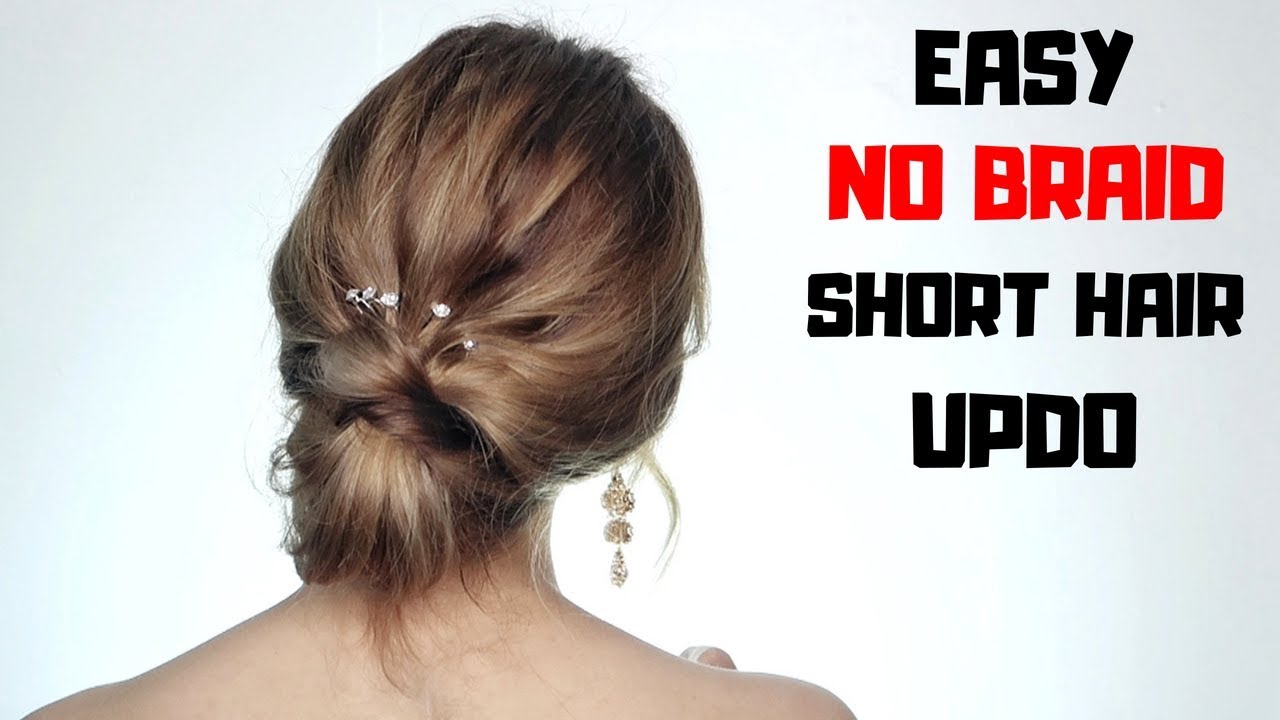 QUICK FORMAL UPDO for SHORT HAIR | Fast 1 Minute Hair Tutorial  | Lolly Isabel