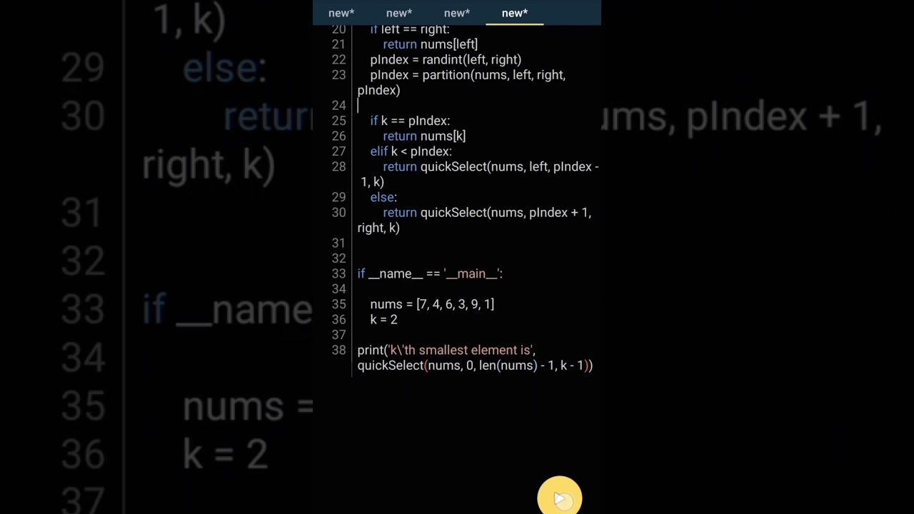 Day 23 || quickSelect