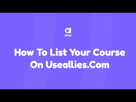 How to list and sell your course on useallies.com