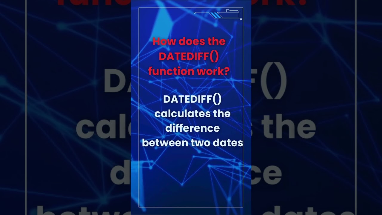 DATEDIFF() function in SQL #sql #dataanalytics #datascience  #powerbi #sqlforbeginners #ssis
