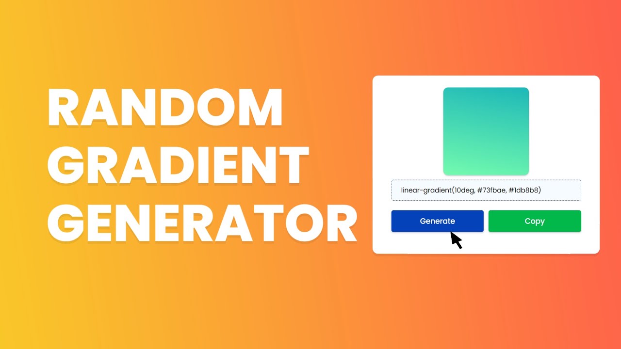 Random Gradient Color Generator For Website | HTML, CSS and Javascript - Codingscape