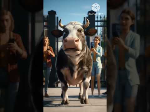 gaay ram mandir jaa rahi thi #aicartoon#viral#viralvideo#kids#cow#rammandir#cartoon#pocoai