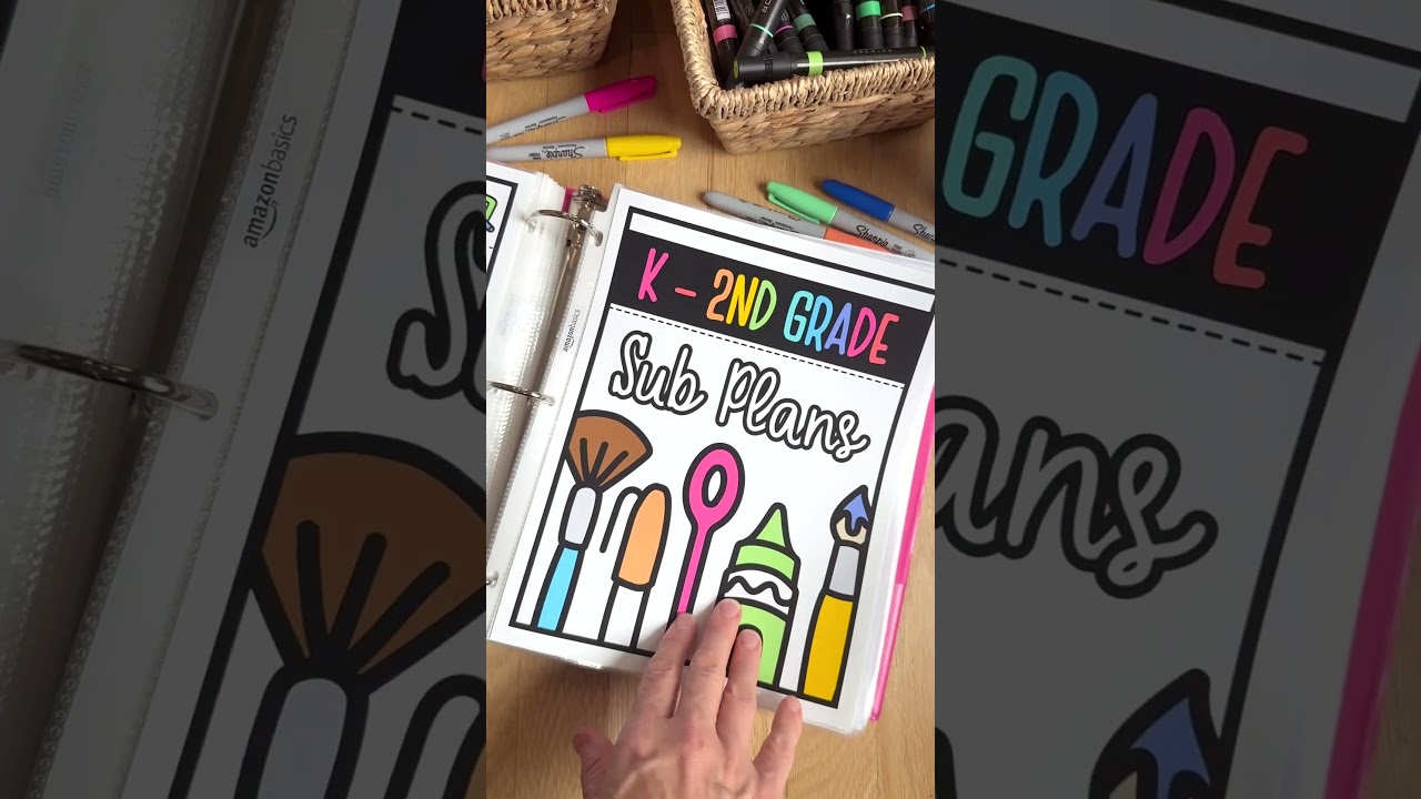 Emergency Art Sub Plan Binder for Elementary & Middle School | Forms & Worksheets for Sick Days