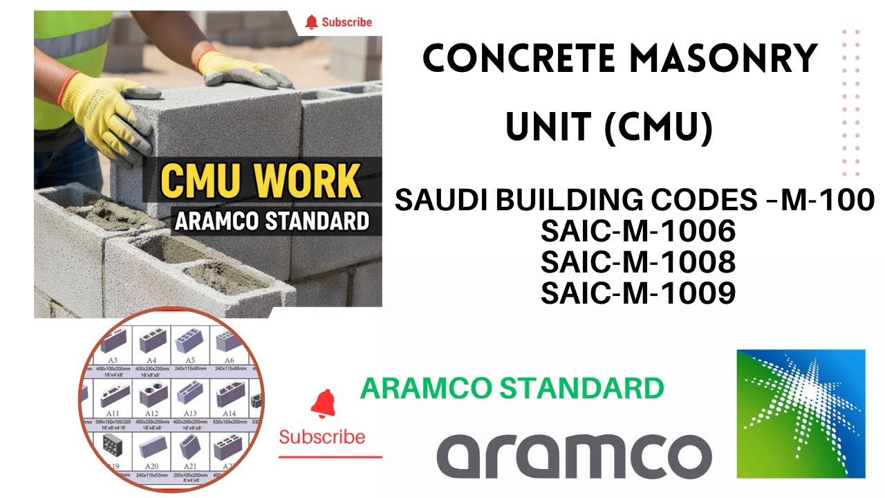 Concrete Masonry Unit (CMU) Work as per Saudi Aramco Standard | Blockwork Construction & Inspection