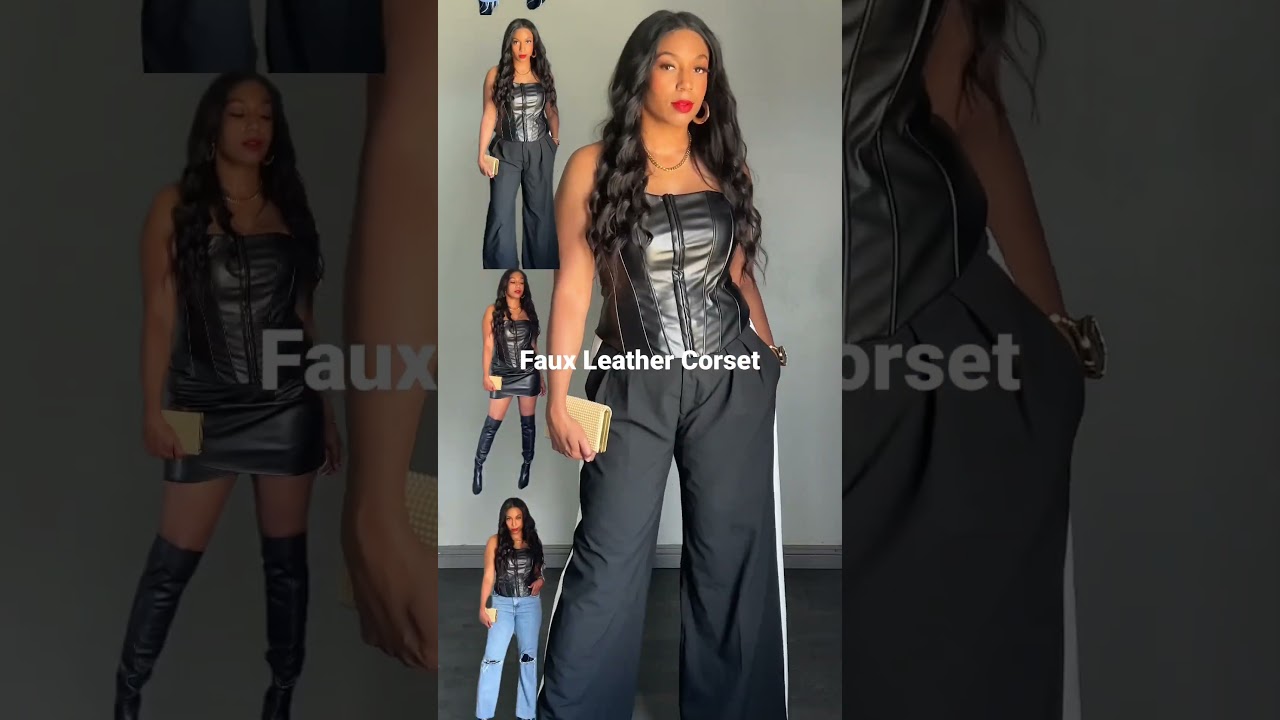 Faux Leather Corset #shorts