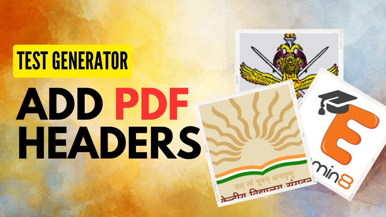 How to add PDF Headers to Test Generator