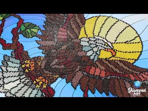 Diamond Art Kit Advanced 20 inch x 16 inch Stained Glass Eagle