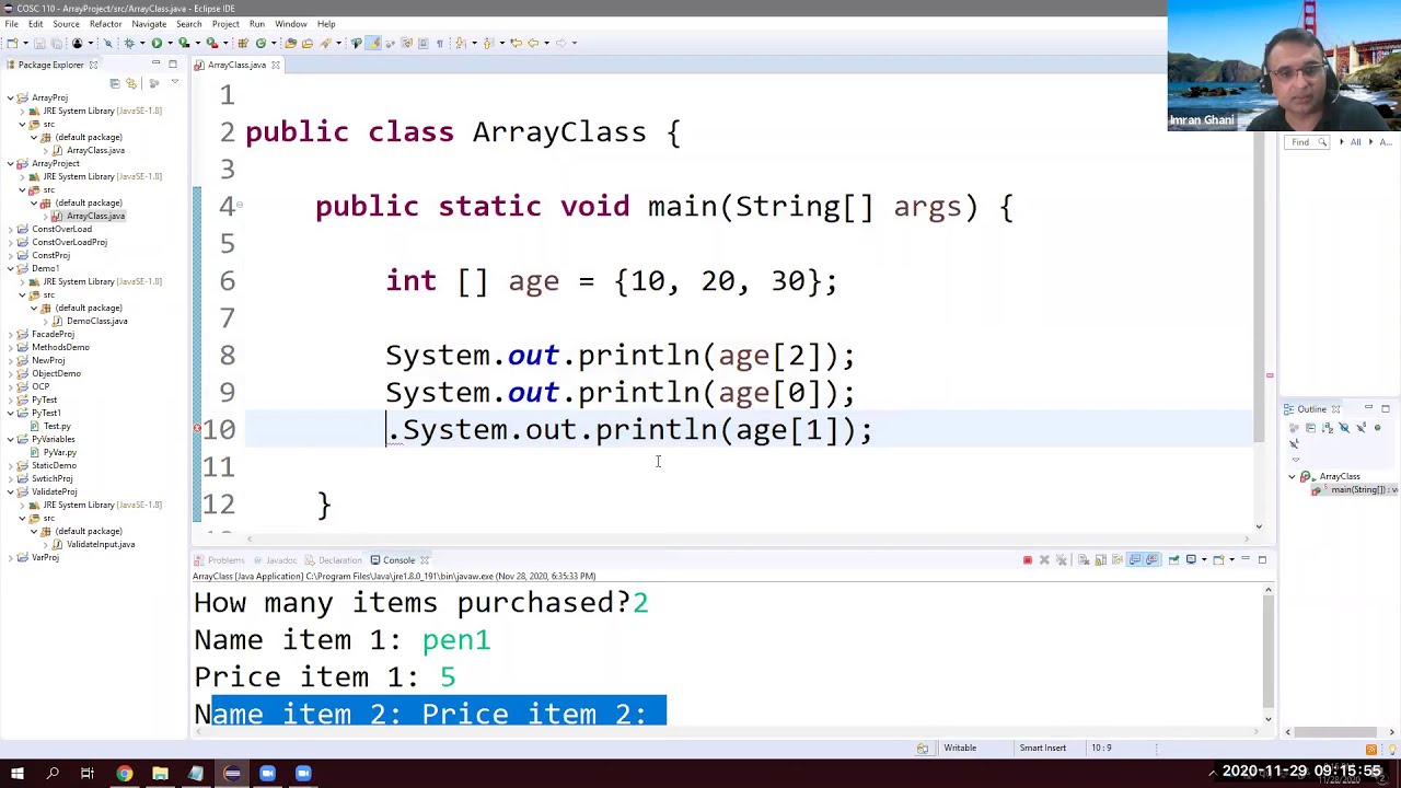 Java Array Tutorial for Beginners using Eclipse
