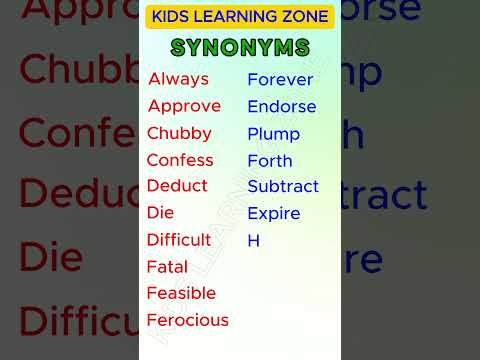 Synonyms 010 | Kids Learning Zone | #english #education #viral #synonyms #englishzone