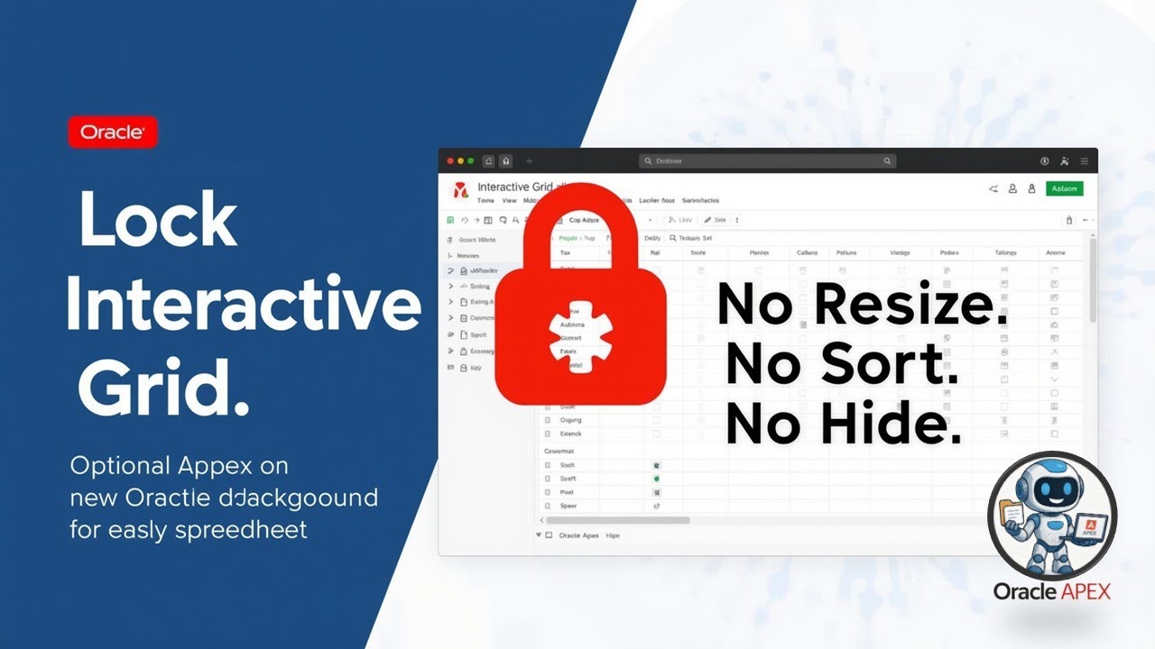Fix Oracle APEX Interactive Grid: Disable Column Freeze, Sort, Resize, Drag & Hide (100% Working)