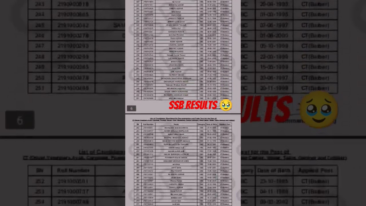 ssb Results #shorts #ssb #pdf 🥹😌😌😏