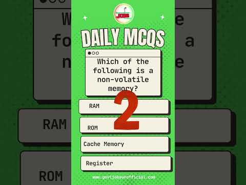 Which of the following is a non-volatile memory? Daily MCQS #ppscmcqs #solvedmcqs #govtjobs