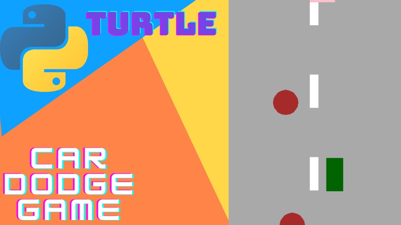 Python Turtle Making A Car Dodge Game || With Source Code