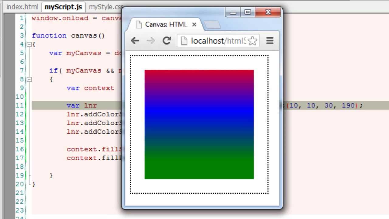 Linear Gradients in Canvas: HTML5