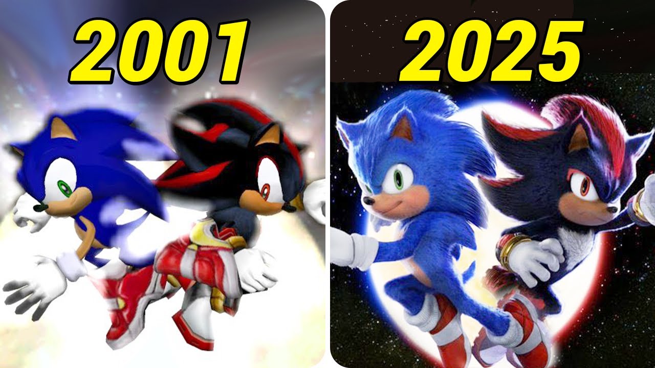 Evolution of Sonic & Shadow pose (2001-2025)