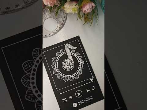 ๐ถโจMusic Note Mandala Art || Easy Mandala Therapy #folkart #ytshorts #zentangle #doodle