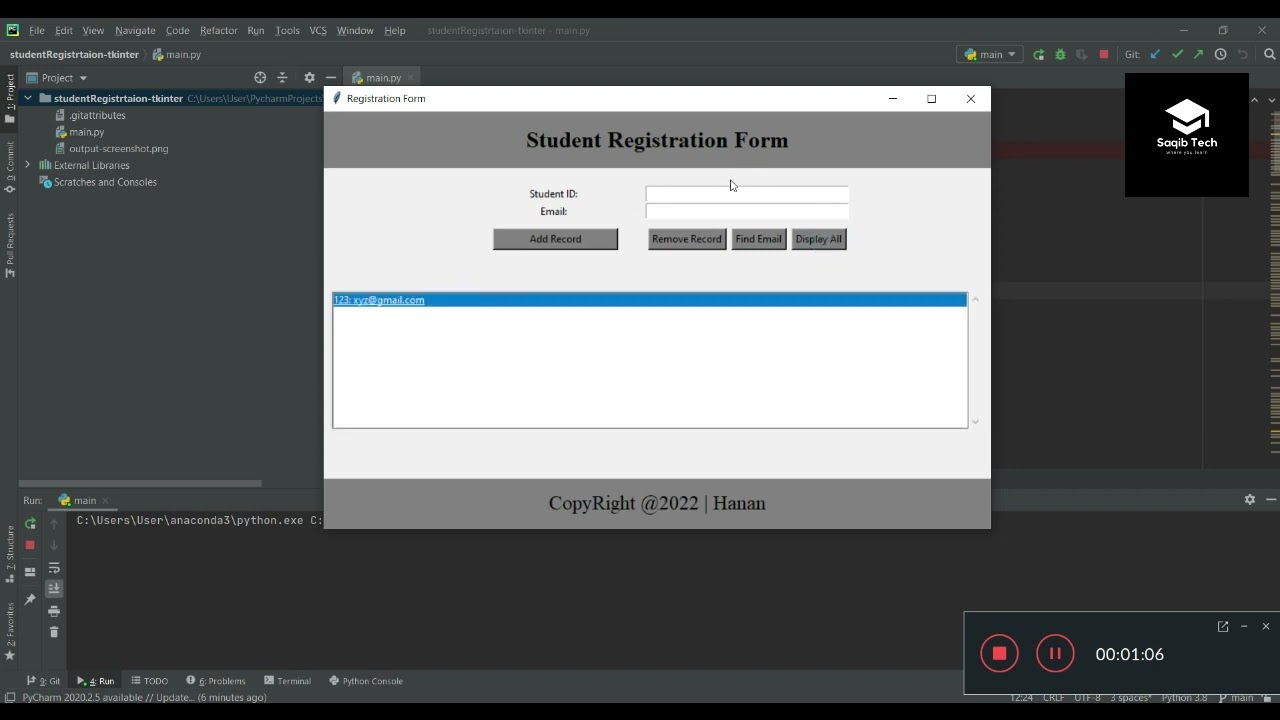 Simple Python Tkinter Project | Python GUI Mini project Ideas | Saqib Tech