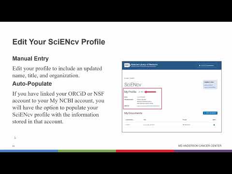 SciENcv: Getting started (March 2025)