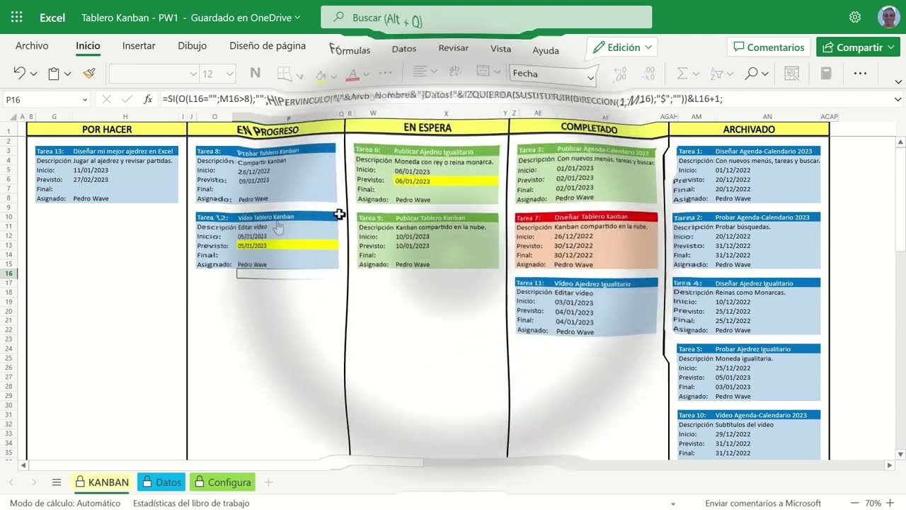 Tablero Kanban en Excel