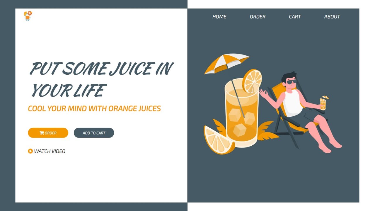 Responsive Split Screen Animated Website Using HTML/CSS( SASS )/JS