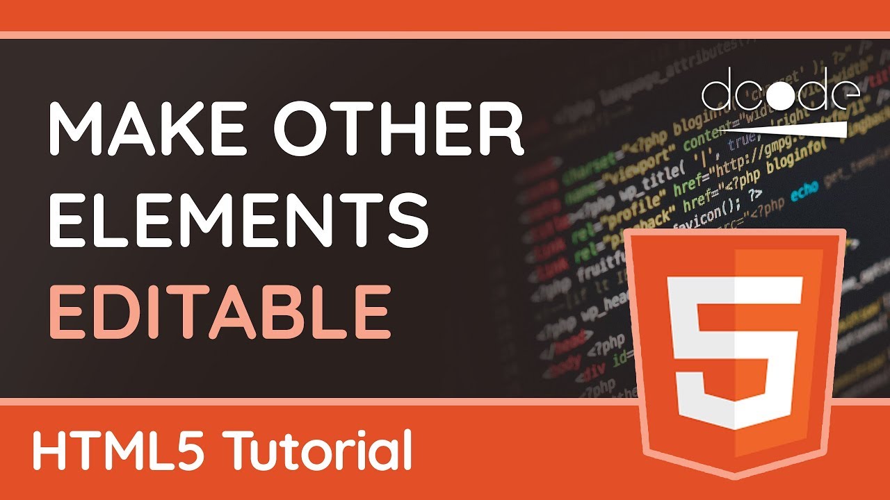 Make Other Elements Content Editable - HTML5 