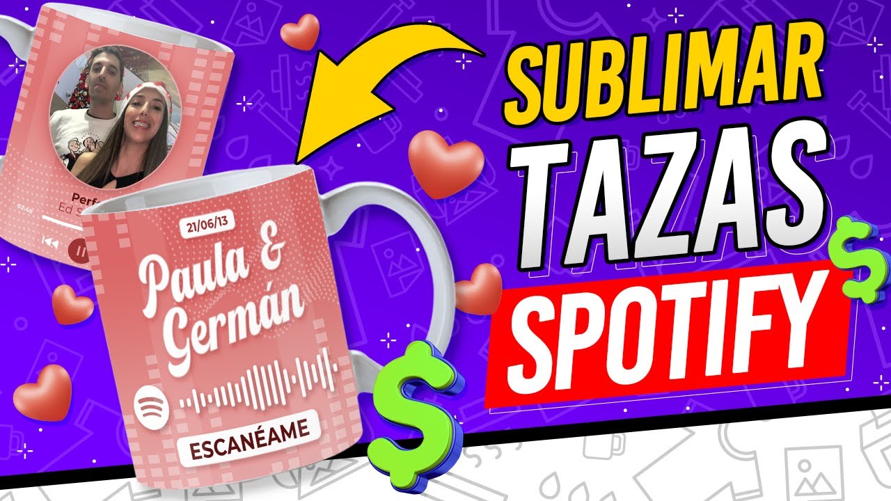 🎵 CÓMO Personalizar Tazas Con Código SPOTIFY para GANAR DINERO En San Valentín