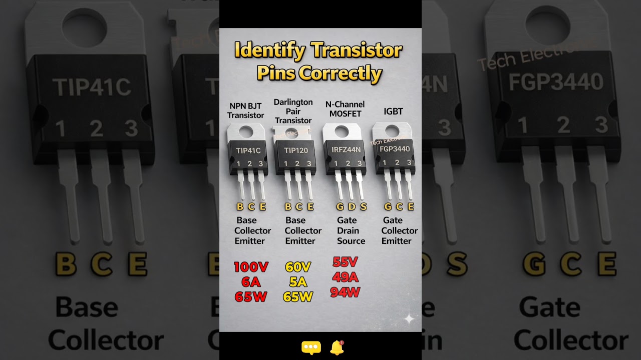 Don't Use the Wrong Transistor! Know the Voltage and Ampere First |#shorts#electrical #diy