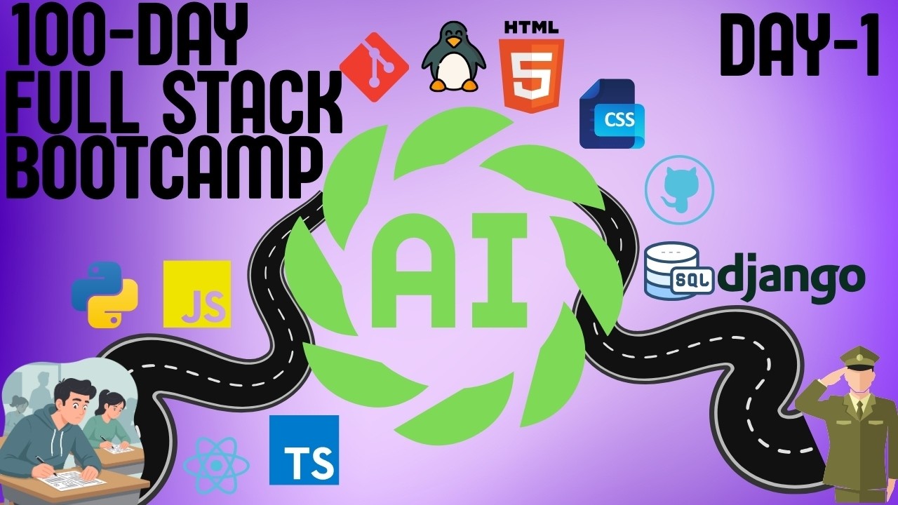 CHATGPT : 100 Day Full Stack Developer BOOTCAMP | Python, TypeScript, React, Git Linux - DAY 1 SETUP