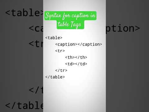 caption HTML Caption Tag Syntax Explained in 60 Seconds! /caption