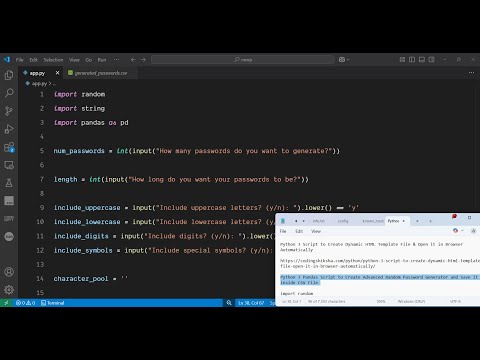 Python 3 Pandas Script to Create Advanced Random Password Generator and Save it inside CSV File
